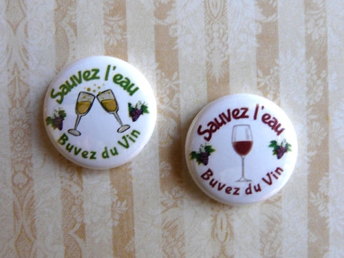 Herazz Badges Sauvez l’eau Buvez du vin | Herazz - Boutique de Scrapbooking